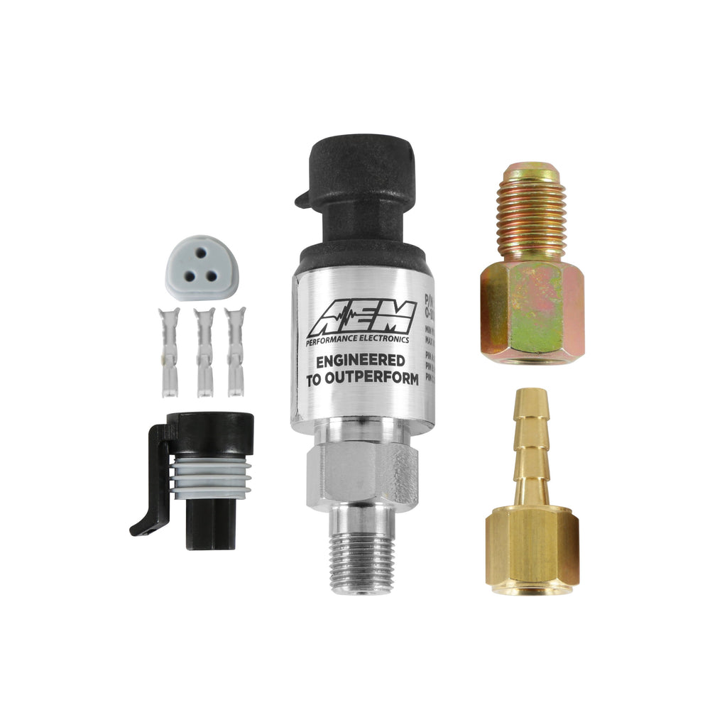 AEM 7 Bar Stainless Steel MAP Sensor Kit – 1/8" NPT Male with -4AN & 3